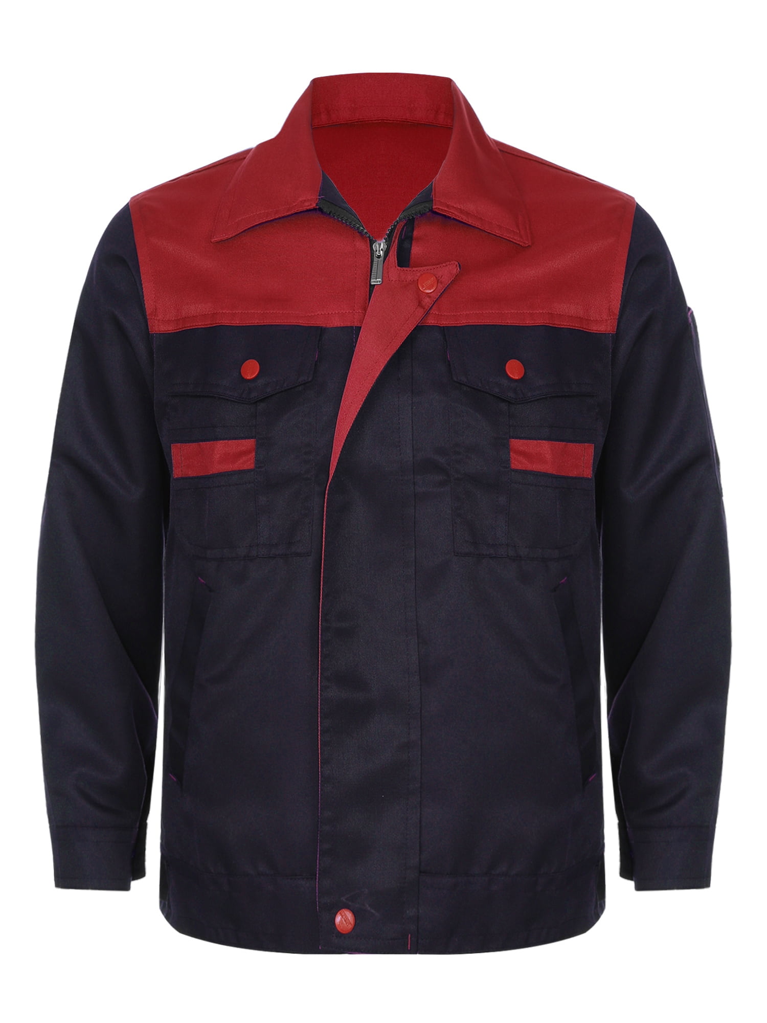 DPOIS Mens Short&Long Sleeve Industrial Work Shirt Motor Mechanic ...