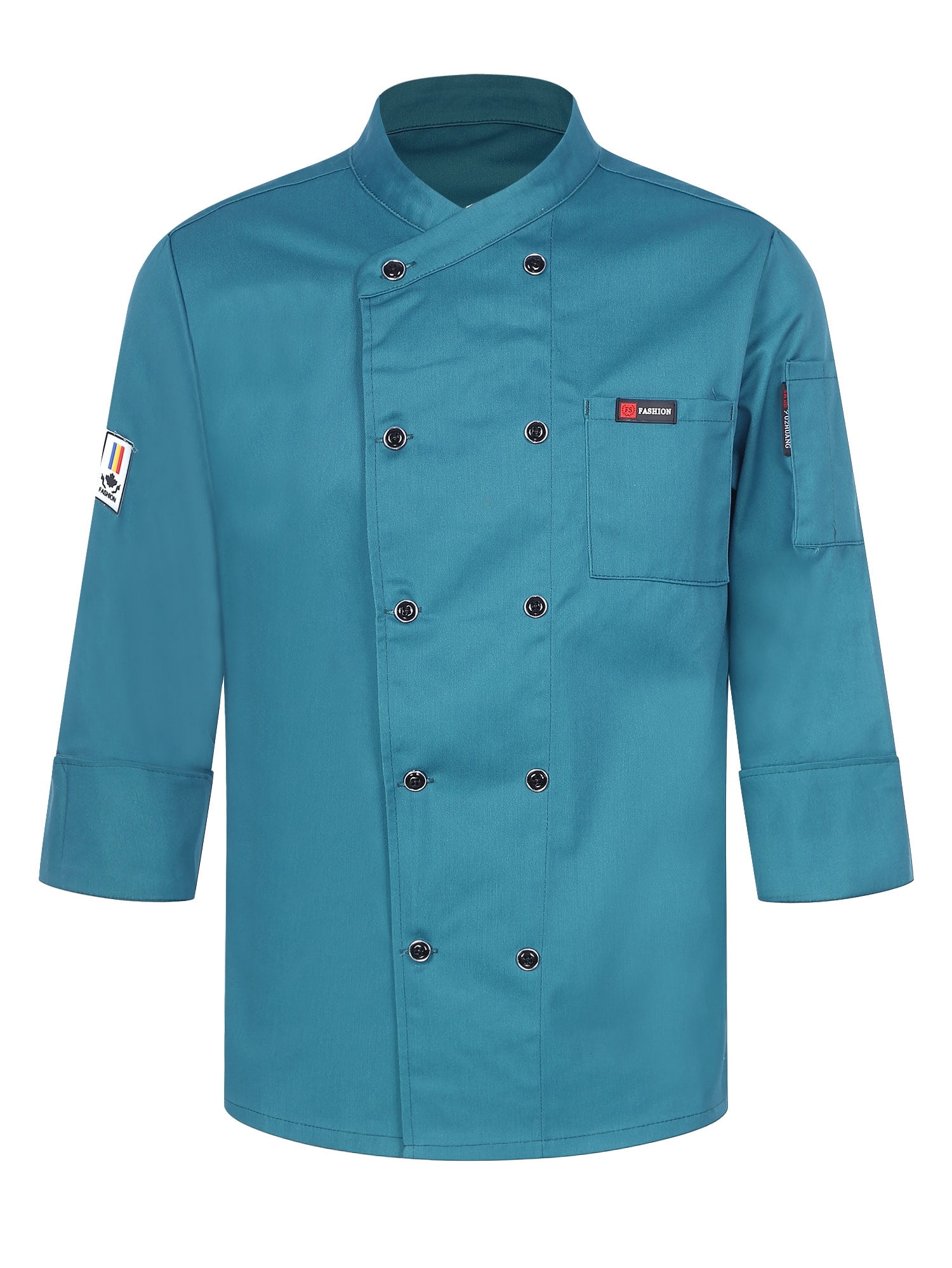 DPOIS Unisex Chef Coat Kitchen Work Uniform Cook Jacket for Men Women ...