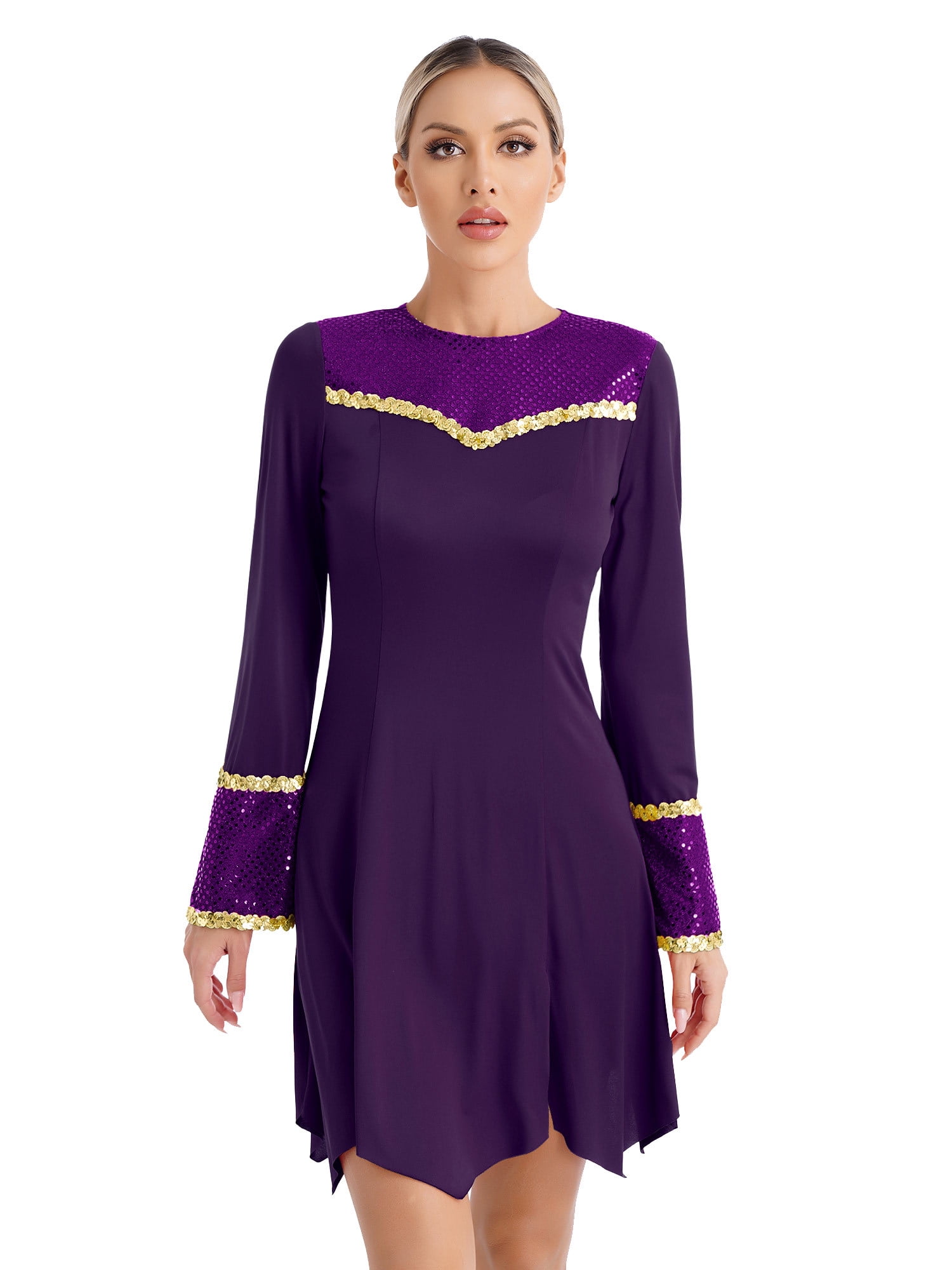DPOIS Women Liturgical Praise Dance Dress Worship Praise Tunic Church ...