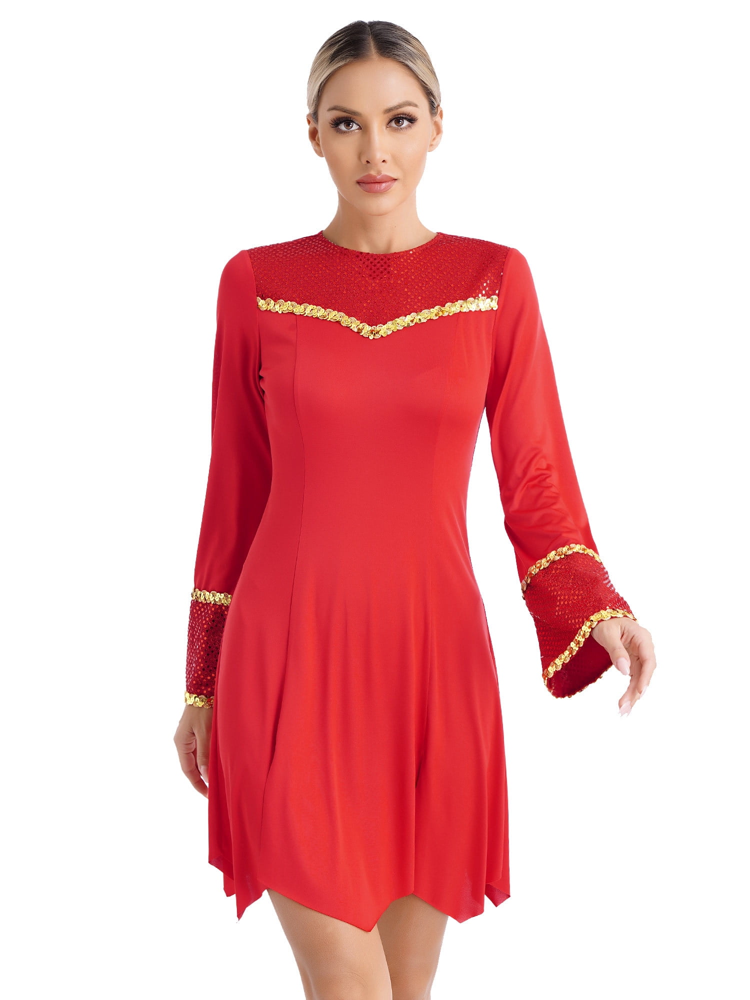 DPOIS Women Liturgical Praise Dance Dress Worship Praise Tunic Church ...