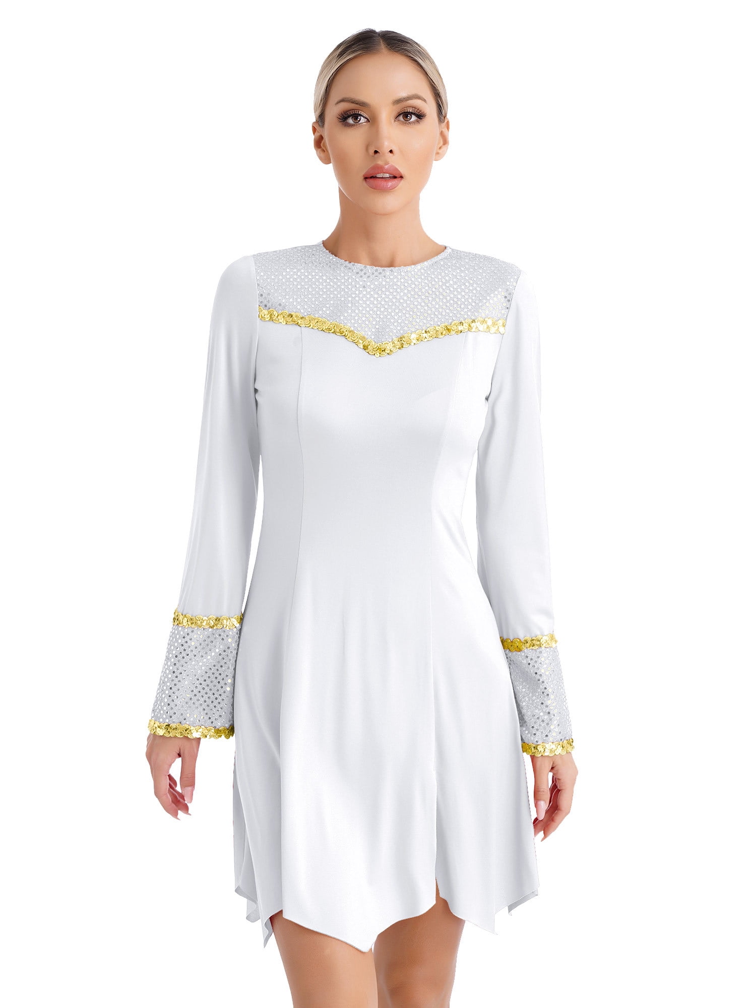 DPOIS Women Liturgical Praise Dance Dress Worship Praise Tunic Church ...
