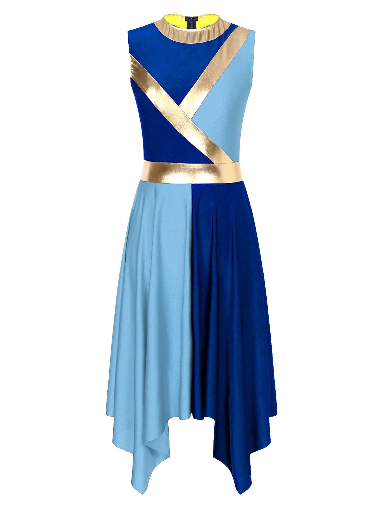 DPOIS Women Praise Dance Dress Sleeveless Liturgical Dancewear Worship ...