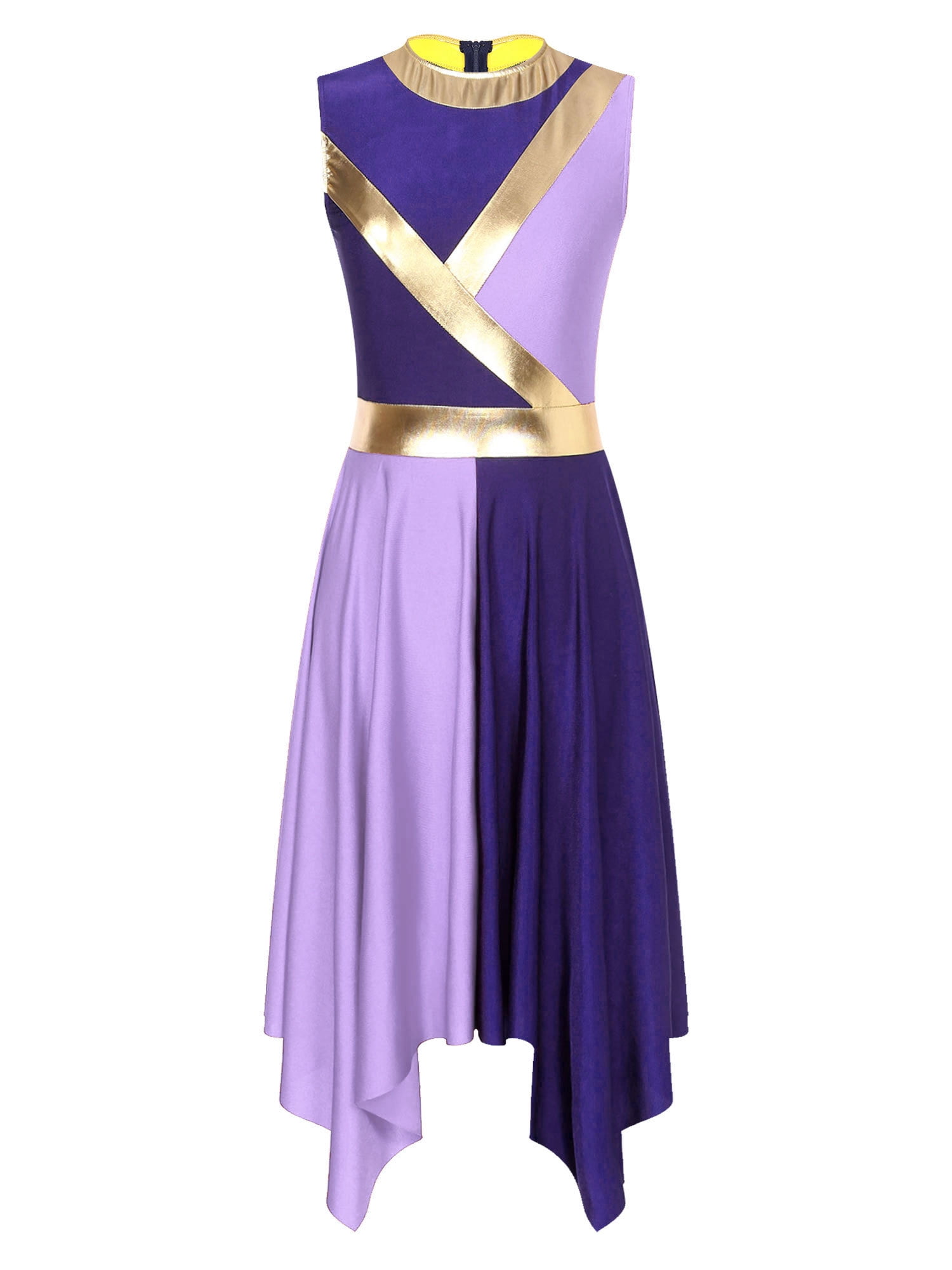 DPOIS Women Praise Dance Dress Sleeveless Liturgical Dancewear Worship ...