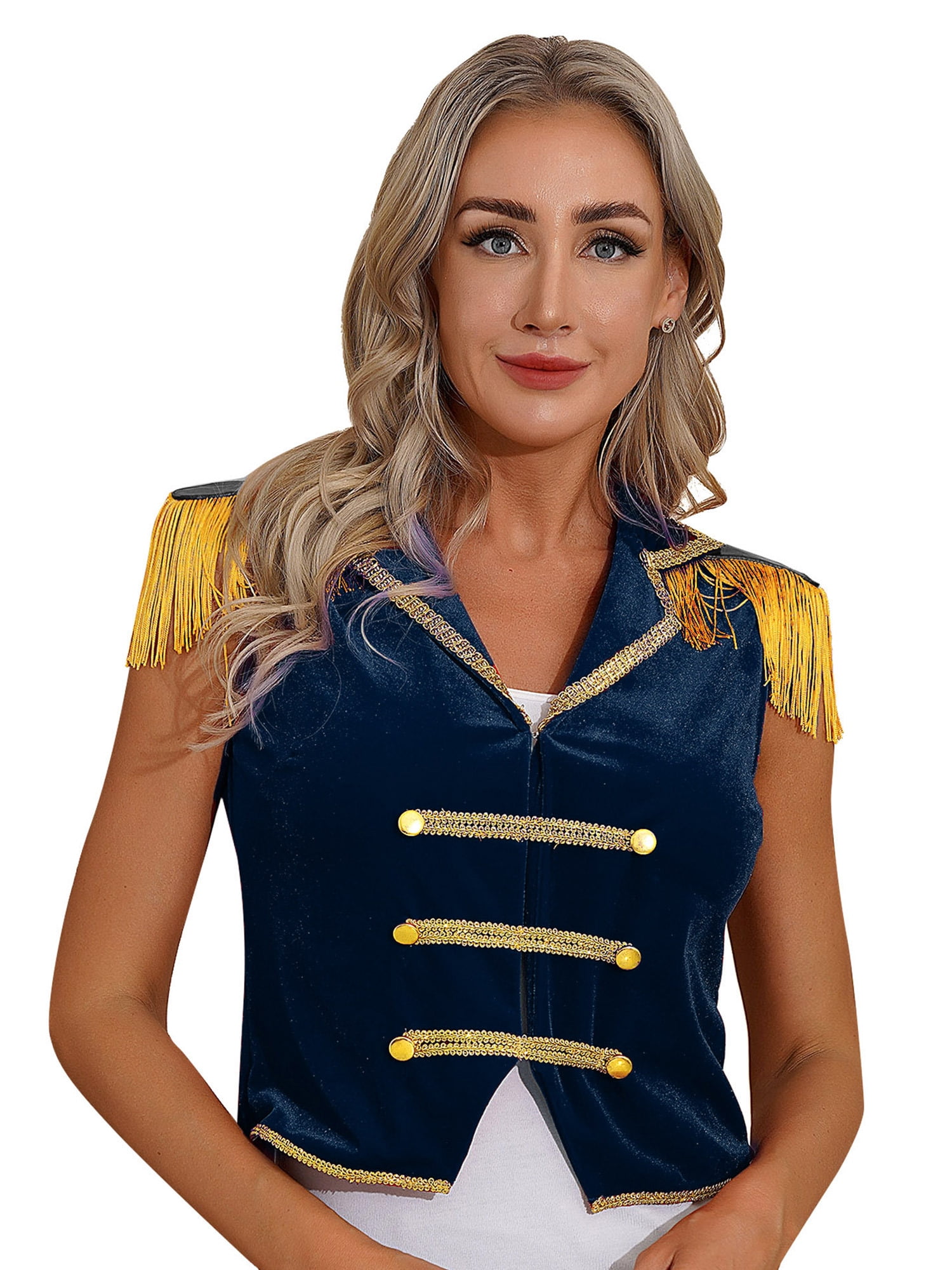 Dpois Womens Circus Ringmaster Short Jacket Ringleader Lion Tamer
