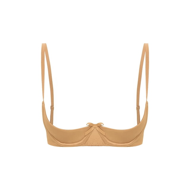 DPOIS Women's Lace Trim Push Up Balconette Brassiere Half Cup Bra Top ...