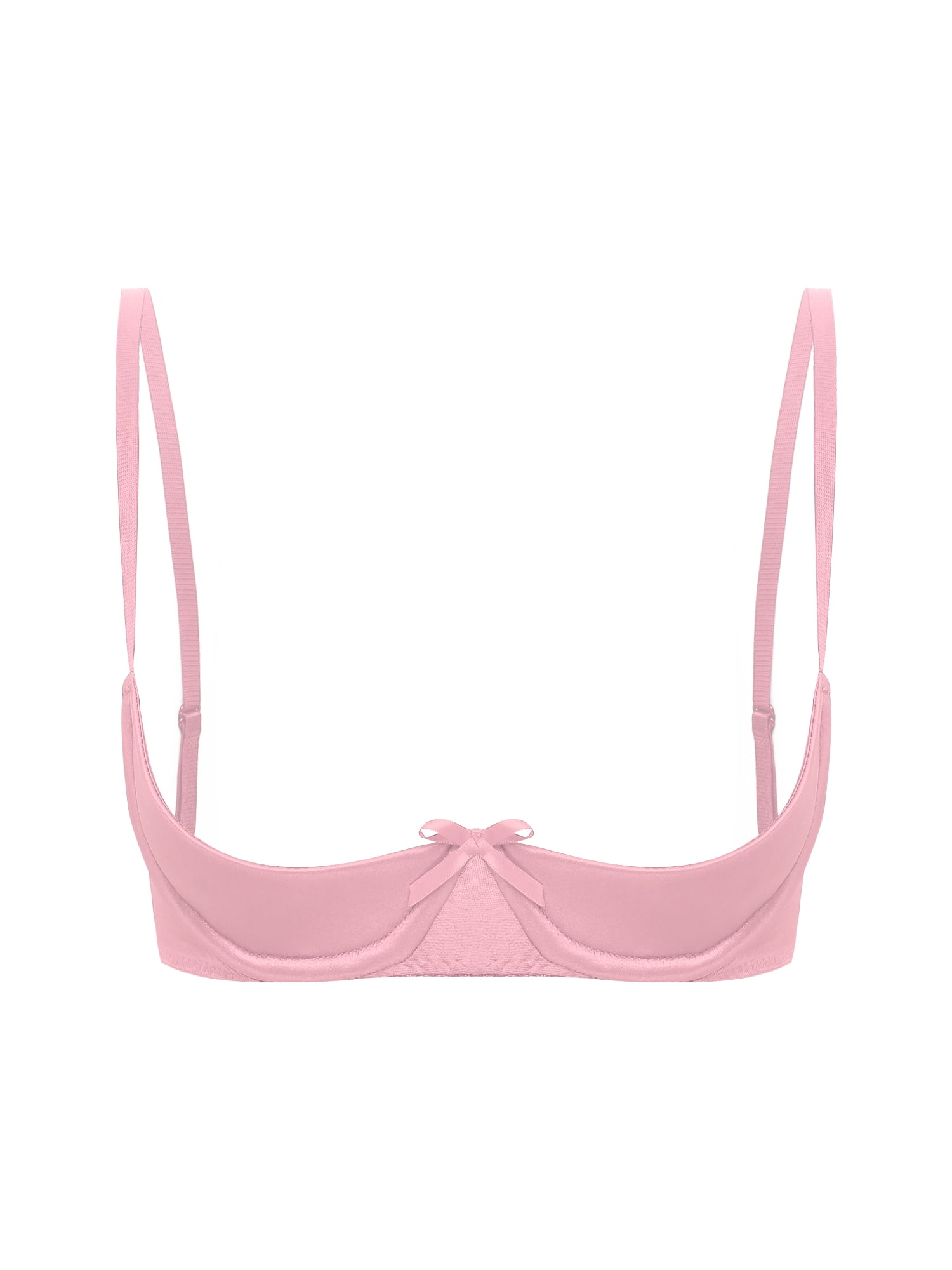 DPOIS Women's Lace Trim Push Up Balconette Brassiere Half Cup Bra Top ...