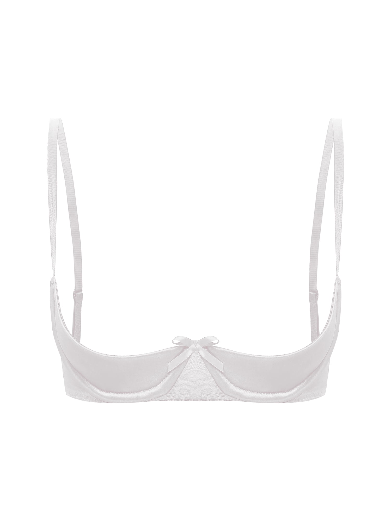 DPOIS Women's Lace Trim Push Up Balconette Brassiere Half Cup Bra Top ...