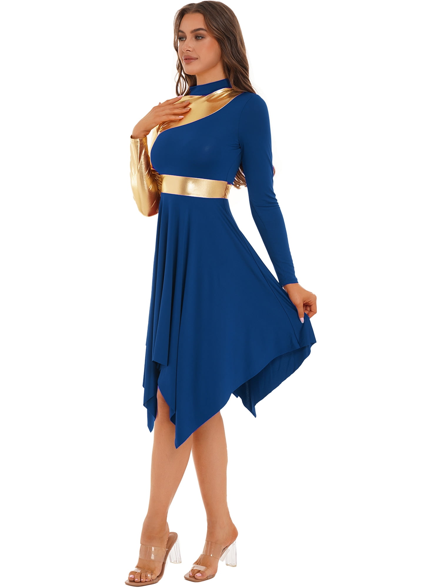 DPOIS Women's Liturgical Dancewear Praise Dance Dress Spiritual Worship ...