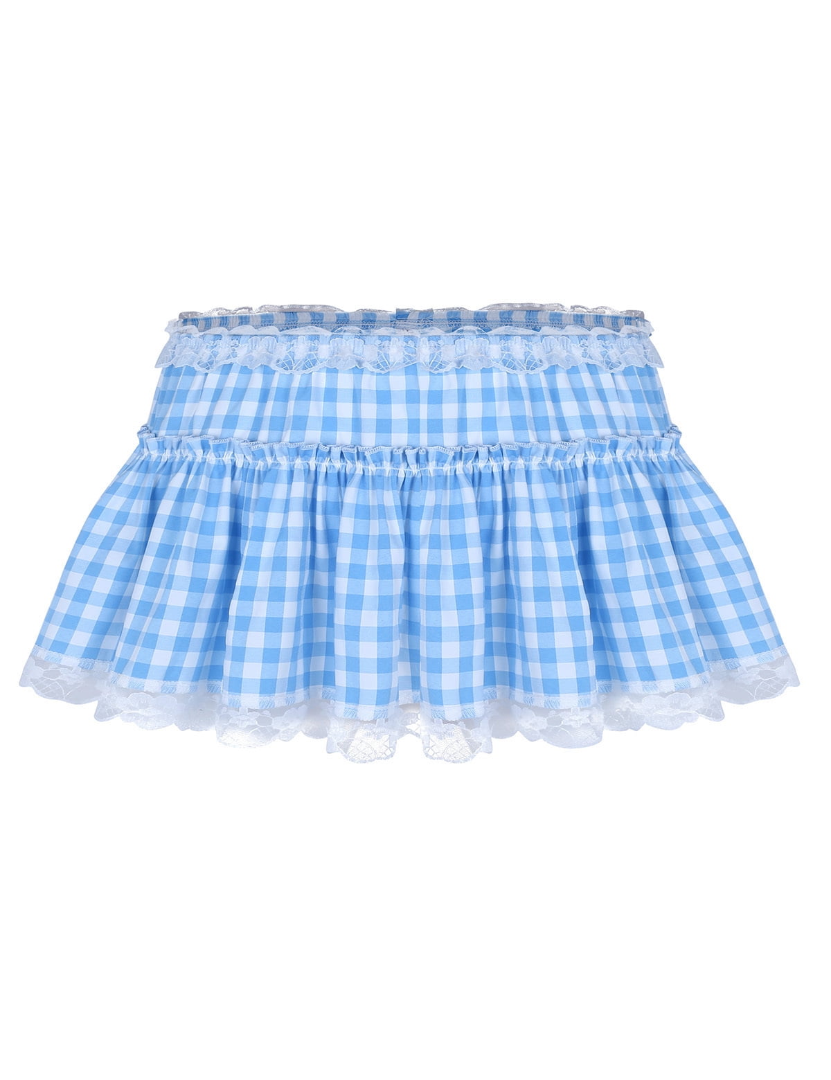 DPOIS Women's Ruffled Hem Pleated Miniskirt Frilly Lace Micro Plaid ... DPOIS Women's Ruffled Hem Pleated Miniskirt Frilly Lace Micro Plaid ...