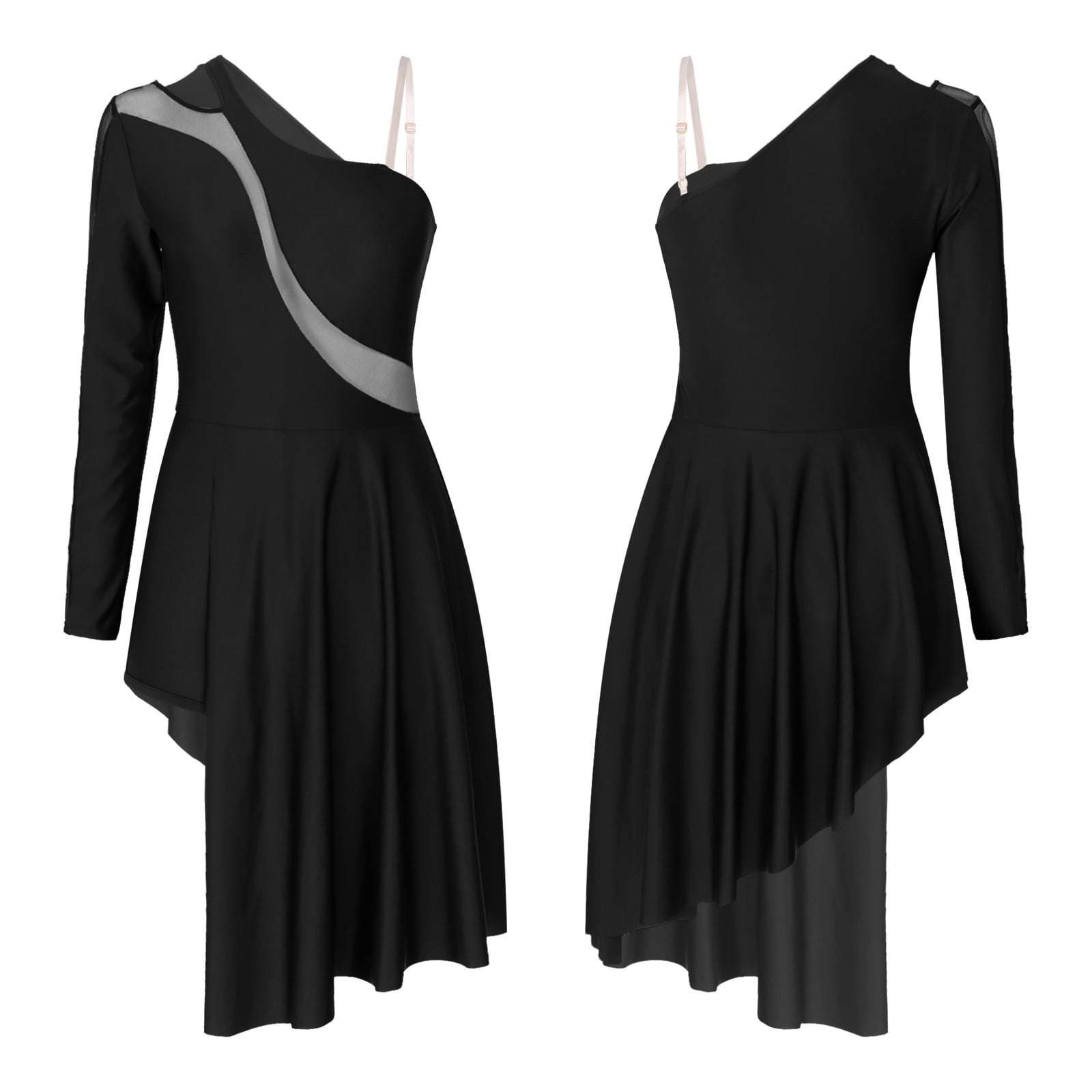 DPOIS Women's Sheer Mesh One Shoulder Dance Dress Lyrical Modern Ballet ... DPOIS Women's Sheer Mesh One Shoulder Dance Dress Lyrical Modern Ballet ...