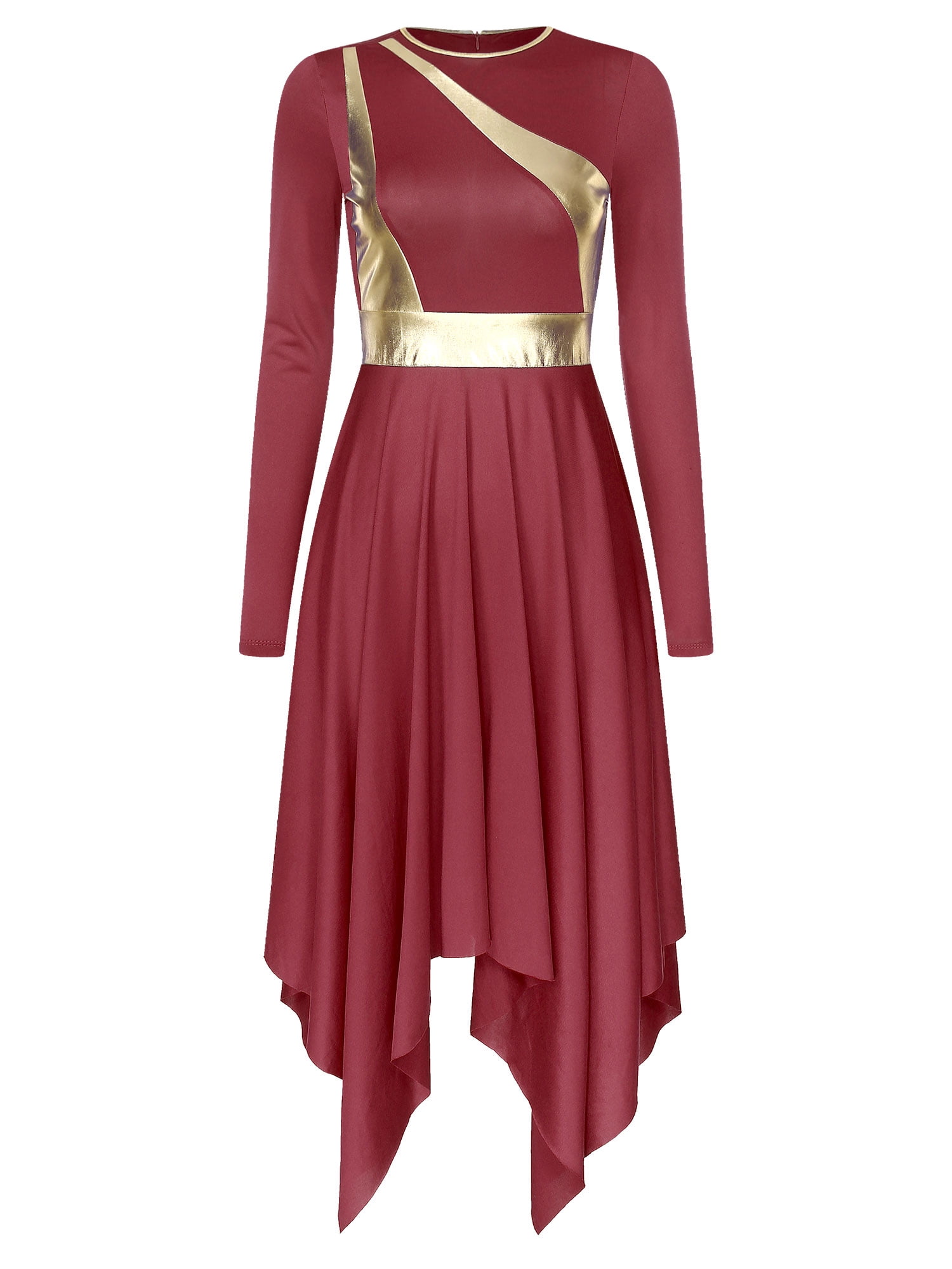 DPOIS Womens Long Sleeve Liturgical Praise Dance Dress Worship ...