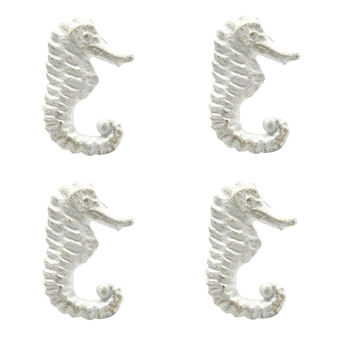 DPOWERFUL White Sea Horse Drawer Pulls - Retro Cast Iron Handles for ...