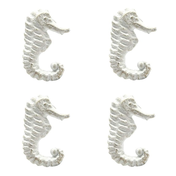 DPOWERFUL White Sea Horse Drawer Pulls - Retro Cast Iron Handles for ...