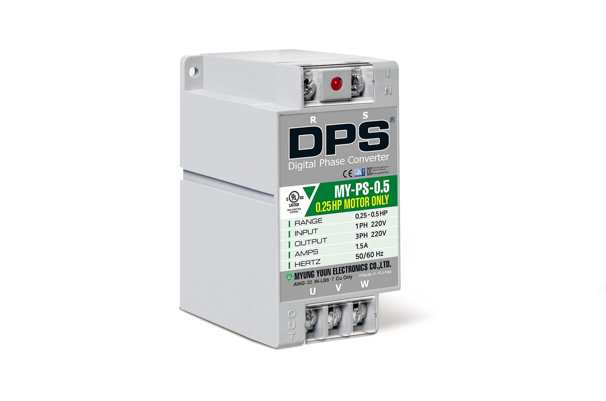 DPS Used for 0.25HP(0.2kW) 0.75A Motor, Single to 3 Phase Converter, MY ...