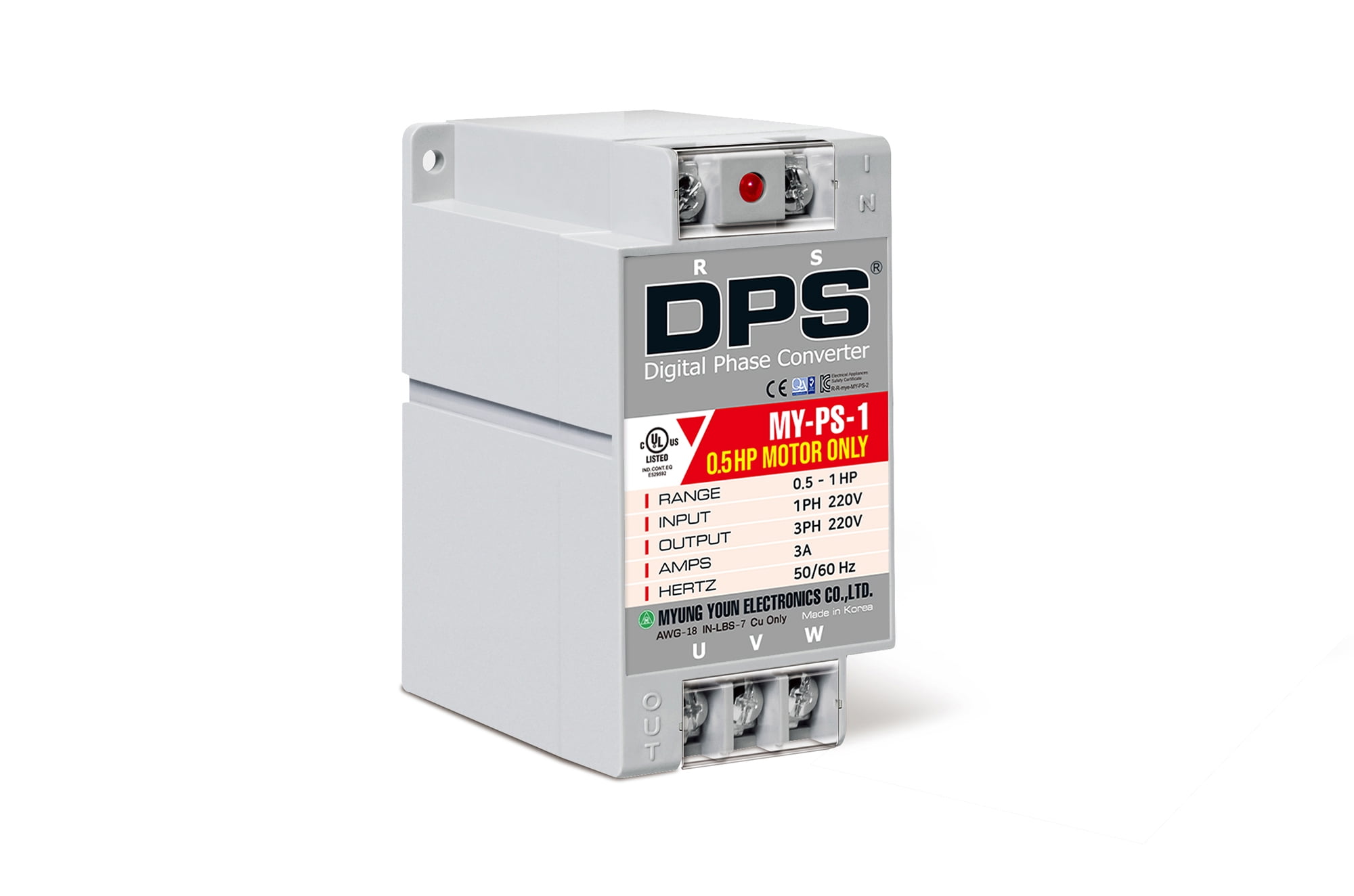 DPS Used for 0.5HP(0.4kW) 1.5A Motor, Single to 3 Phase Converter, MY ...