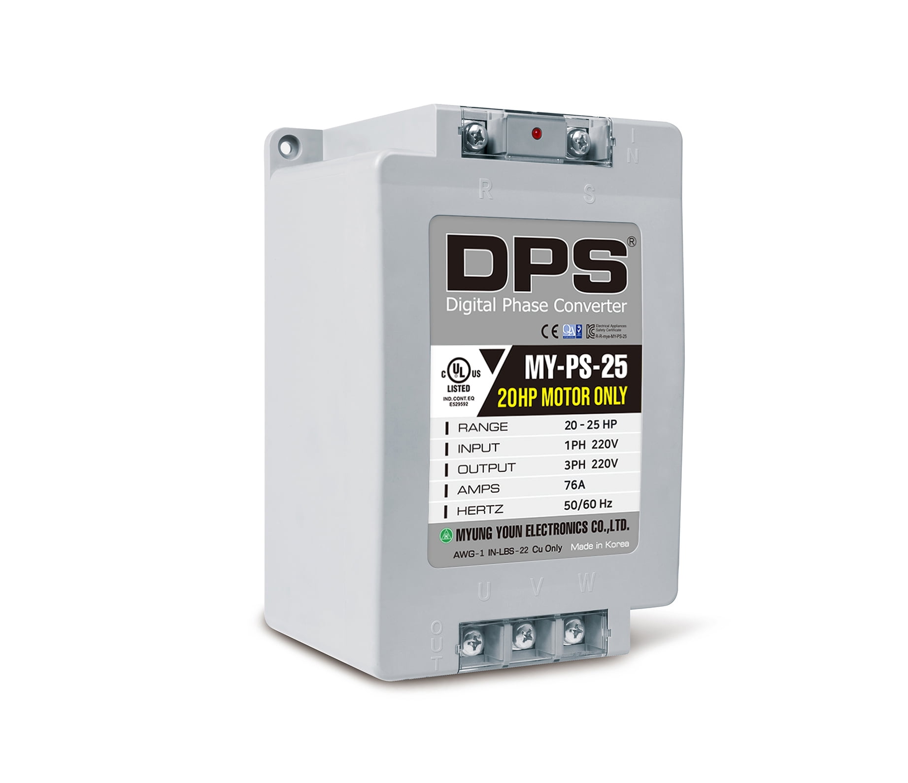 UL Listed DPS 25HP 75A 220V, MY-PS-25 Power Electrical Converter for a ...