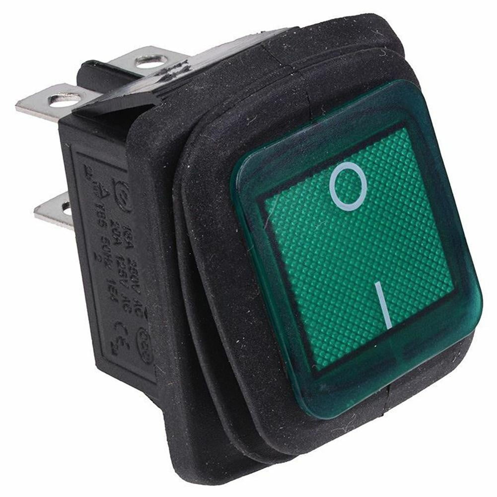 DPST 16A 250VAC Rocker Switch Round Reset Switch with Waterproof Cover ...