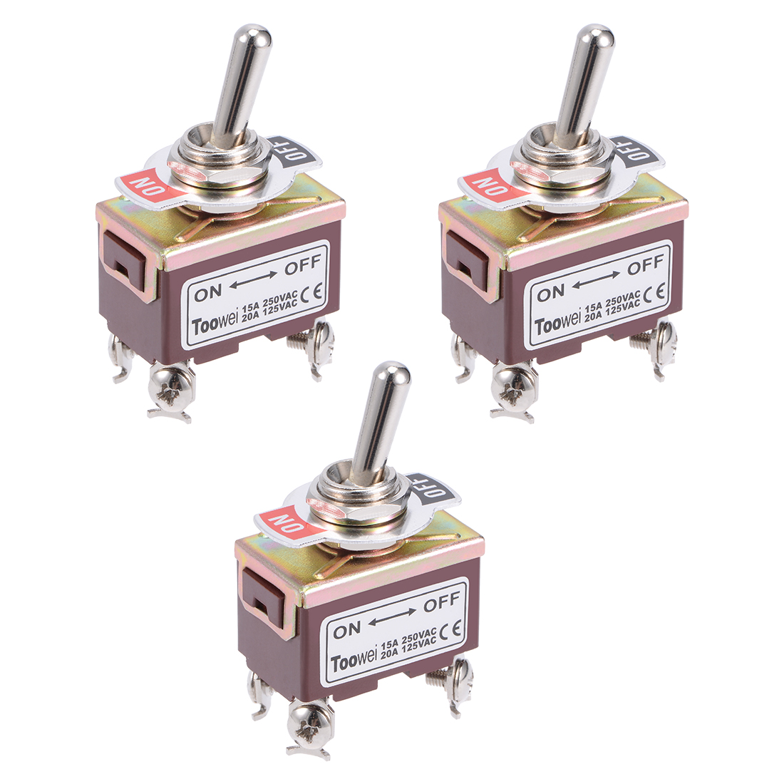 DPST Rocker Toggle Switch Heavy 15A 250V 20A 125V 4P ON/OFF Switch 3pcs ...
