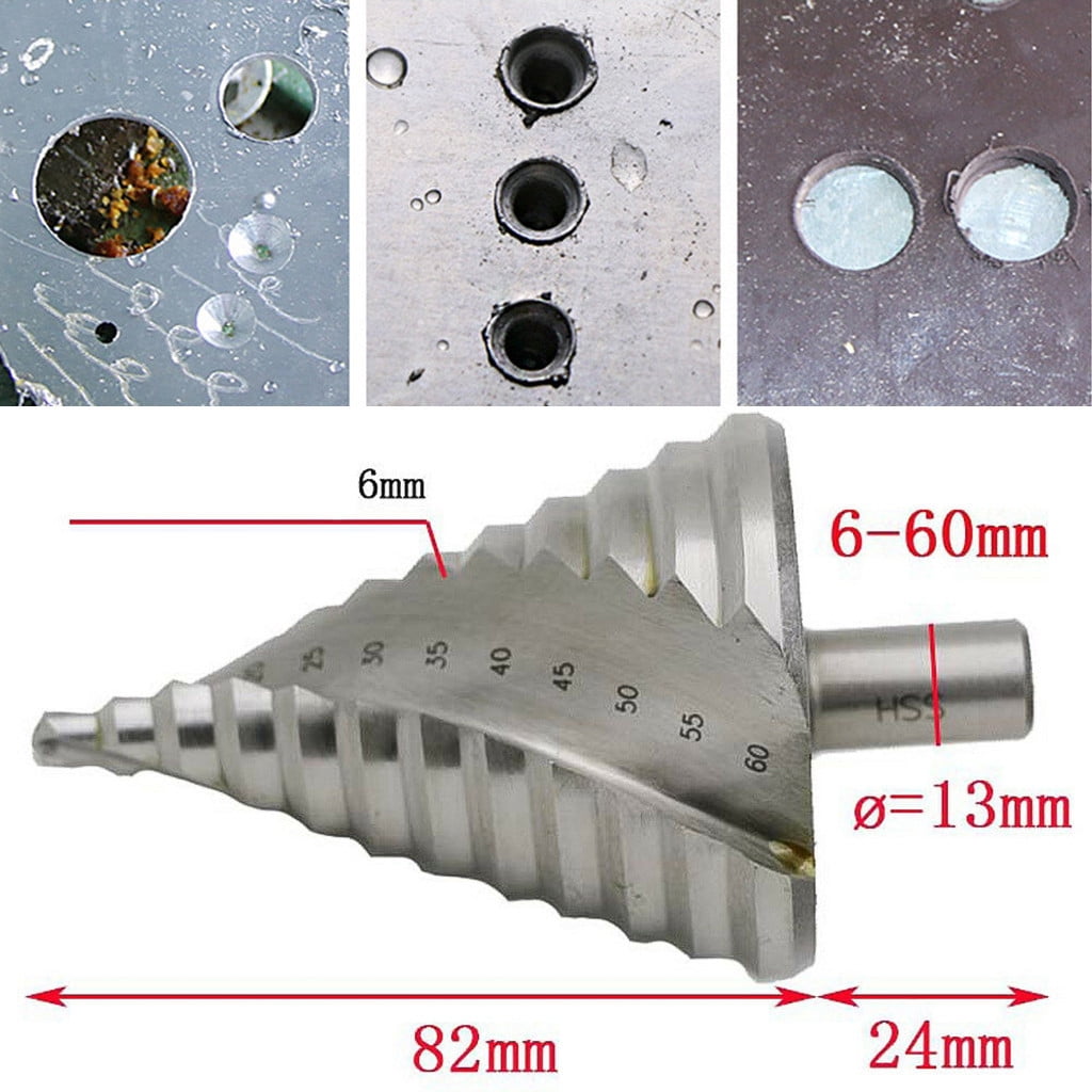 DPTALR 4241 Hole Step Groove Step Drill Bit Large Step 12 Step 6mm-60mm ...