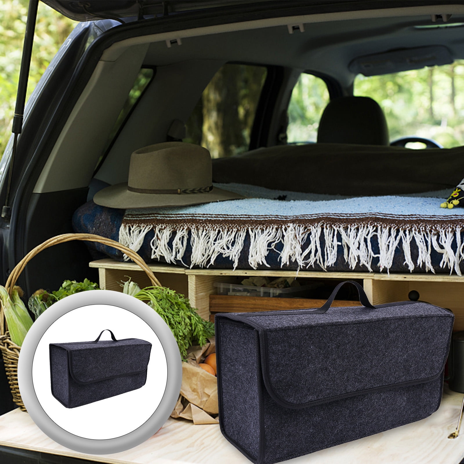 DPTALR Car Interior Decorations Nonwovens Folding Storage Box,Foldable ...