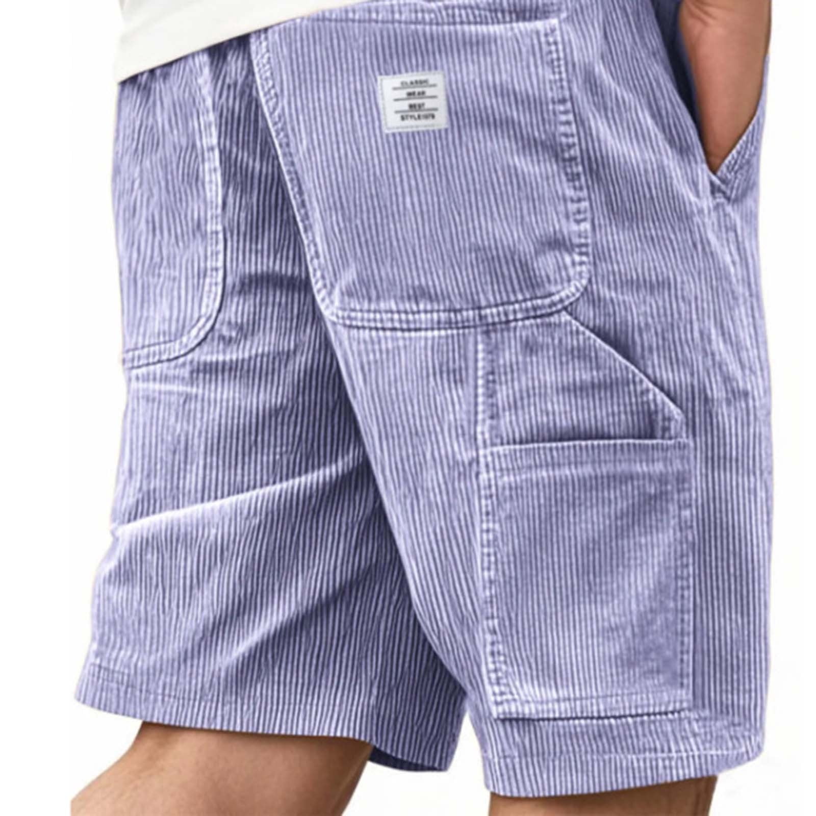 DPTALR George Corduroy Shorts Men with Pockets Mens Drawstring Elastic ...