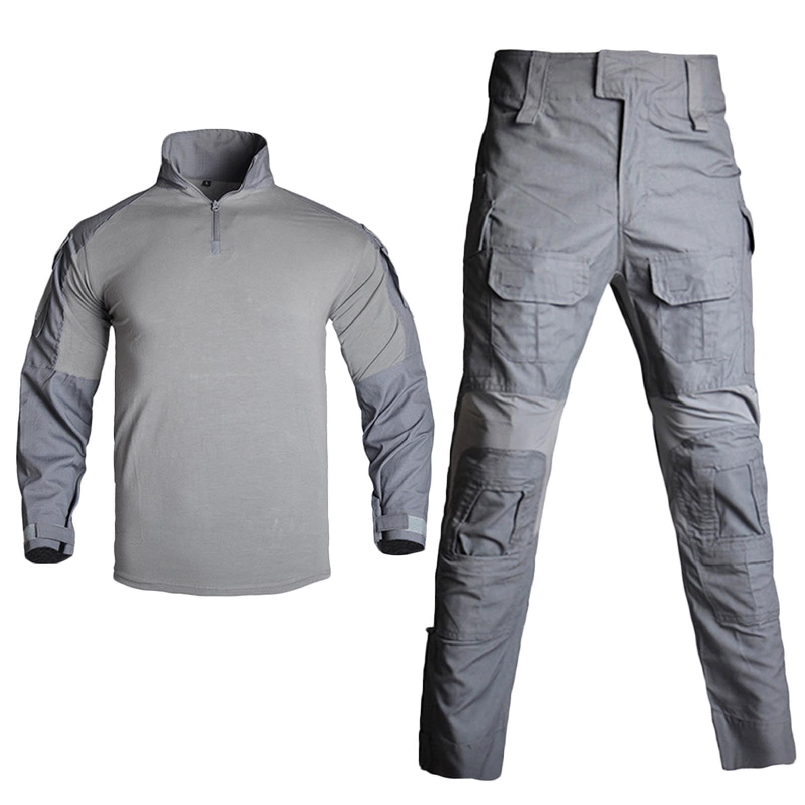 DPTALR George Men's 1/4 Zip Stand Collar Tactical Shirt and Cargo Pants ...