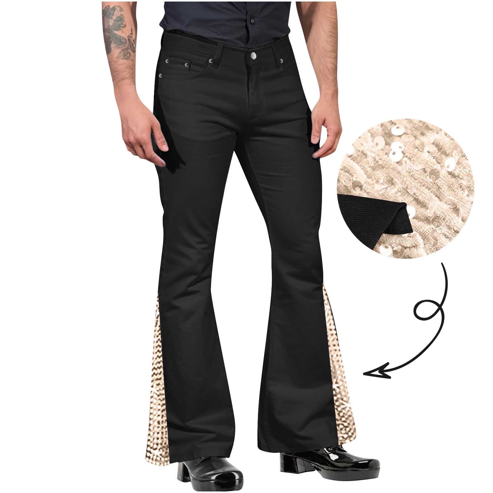 DPTALR George Men's 70s Disco Pants，Bell Bottom Jeans，60s-70s Vintage ...