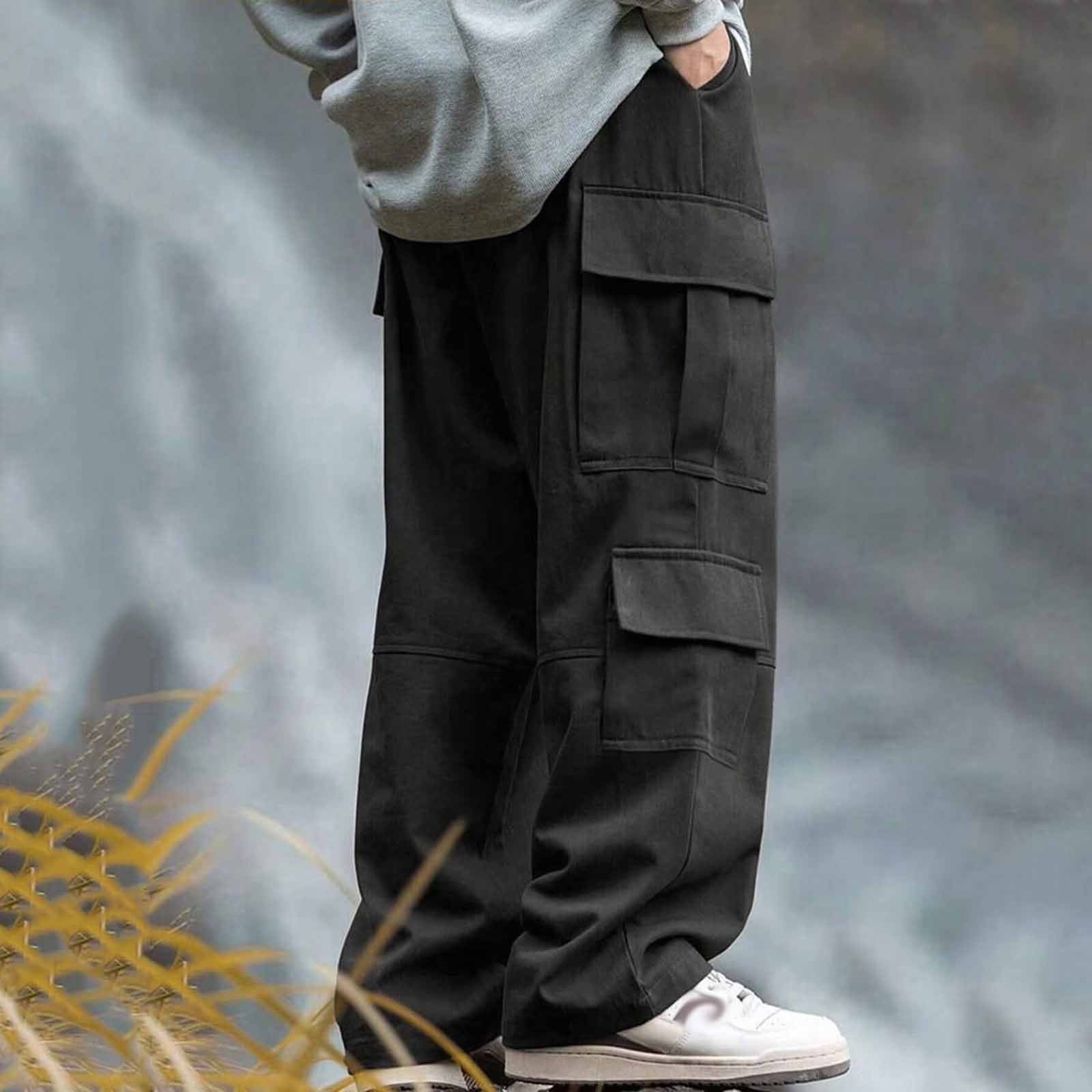 DPTALR George Men's Baggy Y2K Contrast Piping Drawstring Unisex Cargo ...