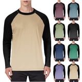 DPTALR George Men's Casual Crew Neck,Patchwork Printed,Long Sleeve ...