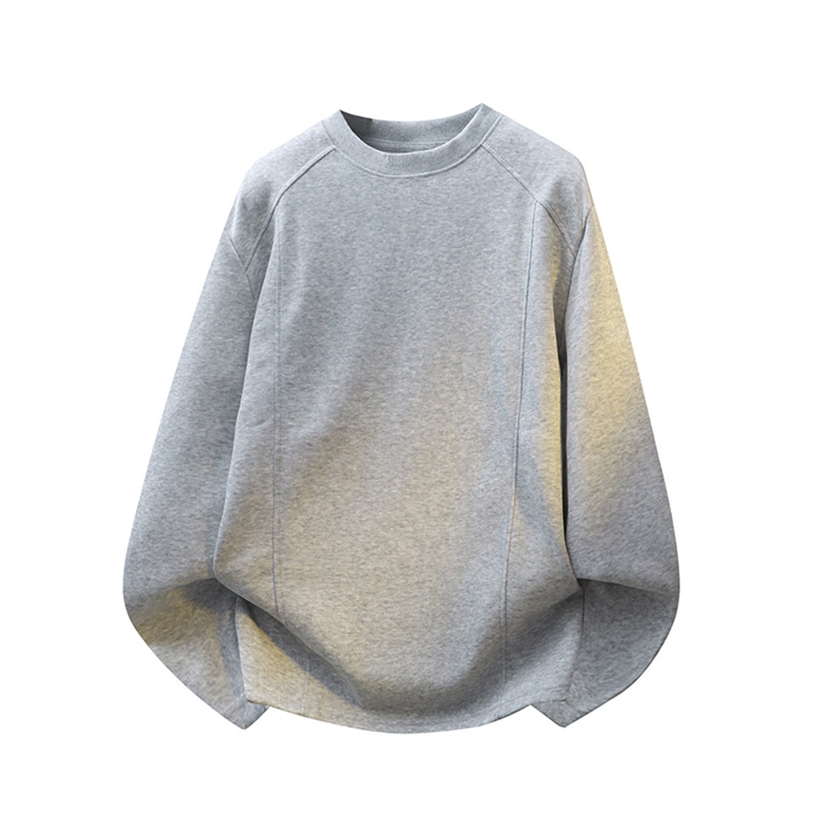 DPTALR George Men's Casual Solid Color Round Neck Long Sleeve Fitness ...