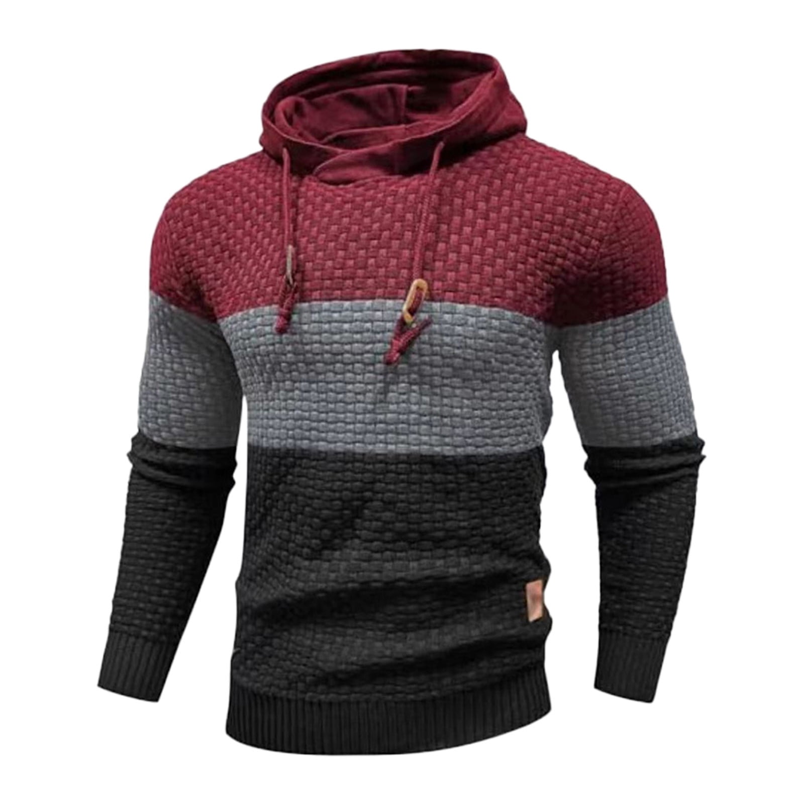 DPTALR George Men's Color Blocked，Long Sleev,e Hooded Sweatshirt ...