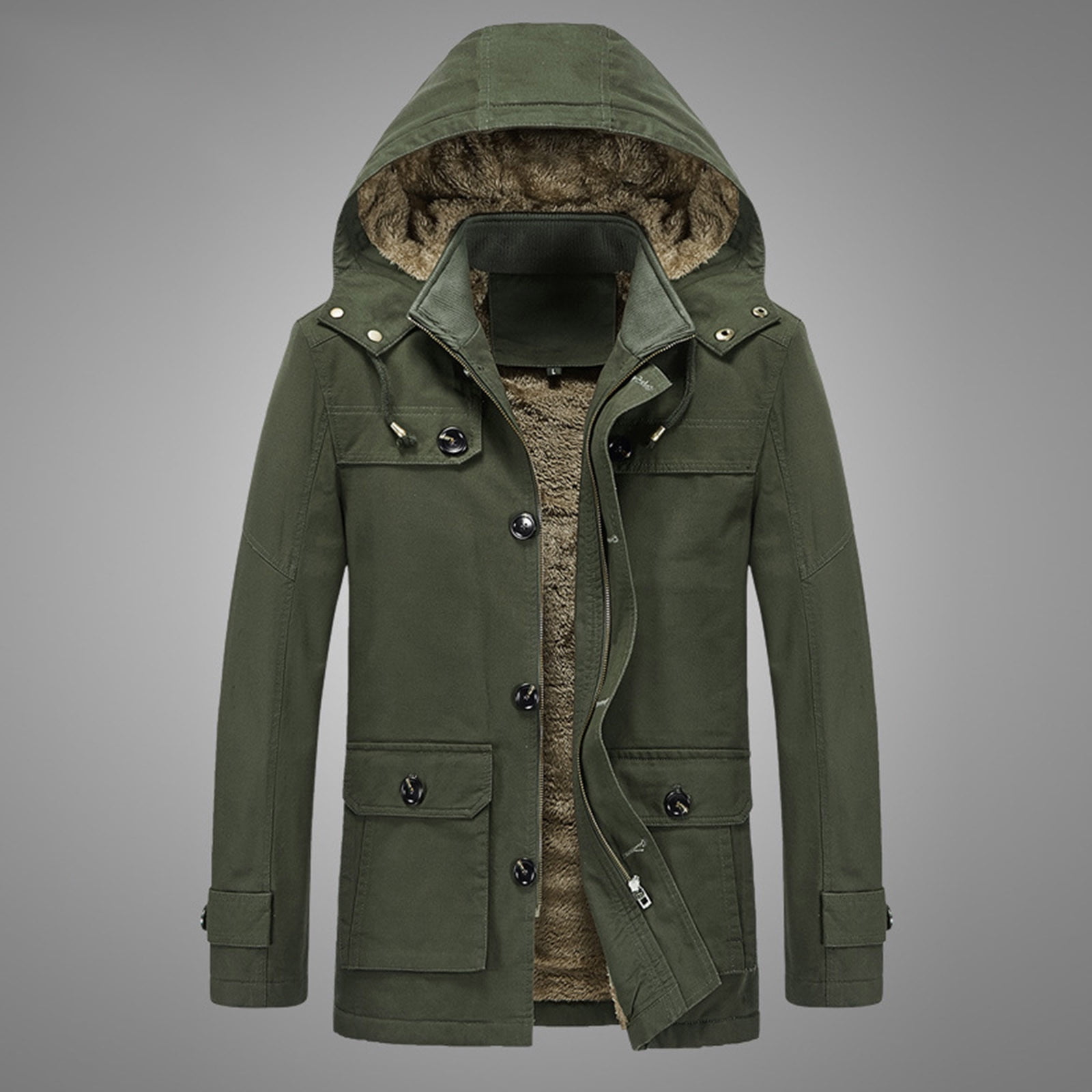 DPTALR George Men's Full-Zip Cotton Parka with Hood，Long Back Split ...