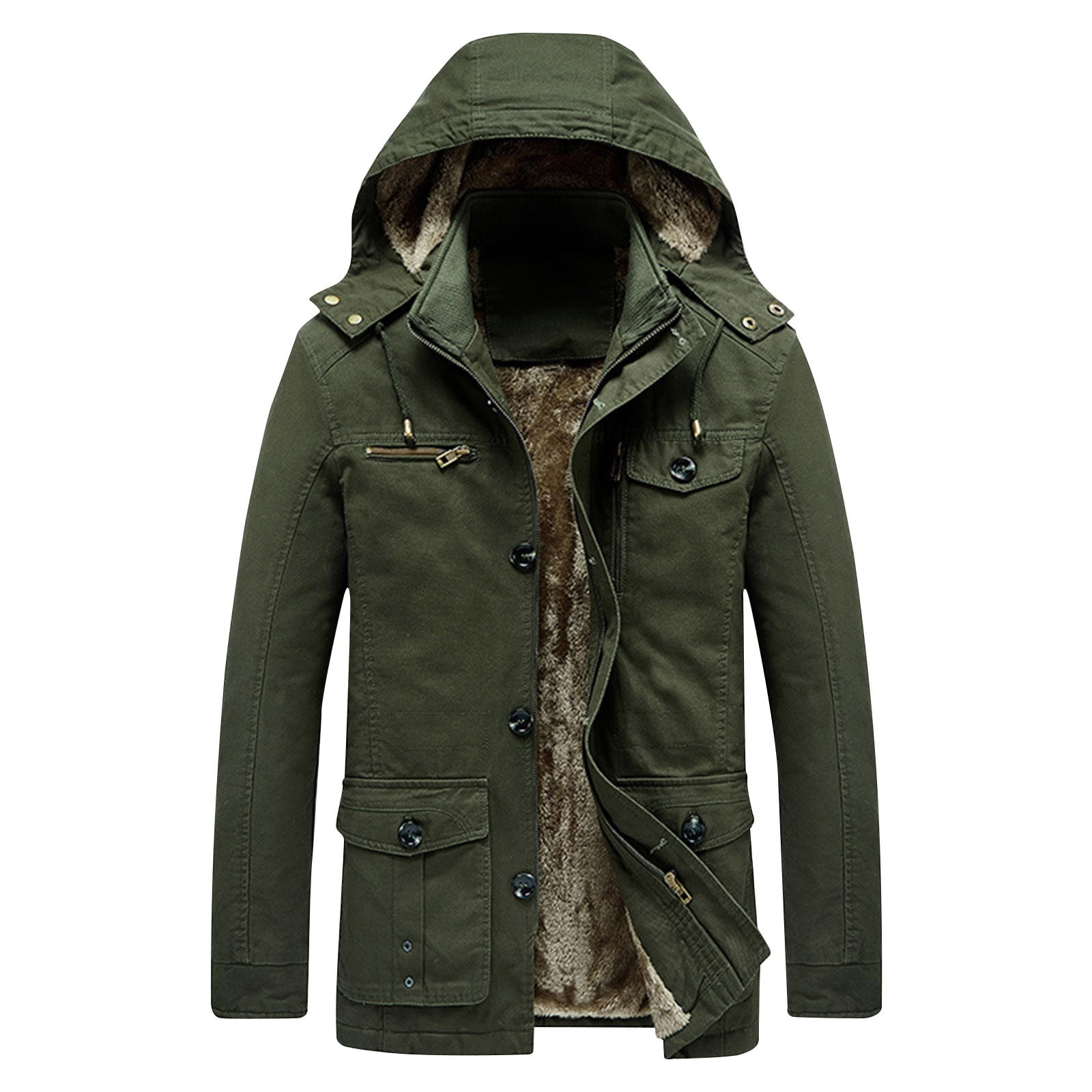 DPTALR George Men's Full-Zip Cotton Parka with Hood，Long Back Split ...