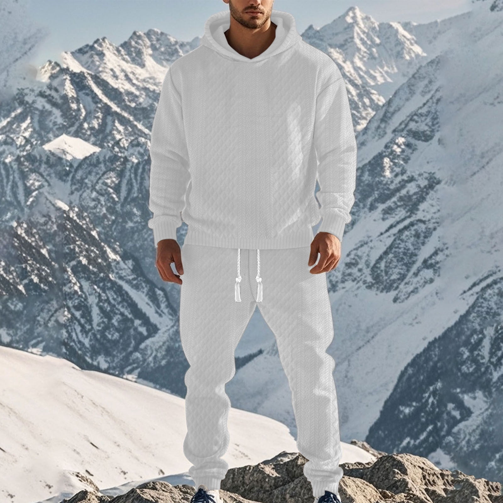 DPTALR George Men's Jacquard Tracksuit Sets, Pullover Casual Hoodies ...