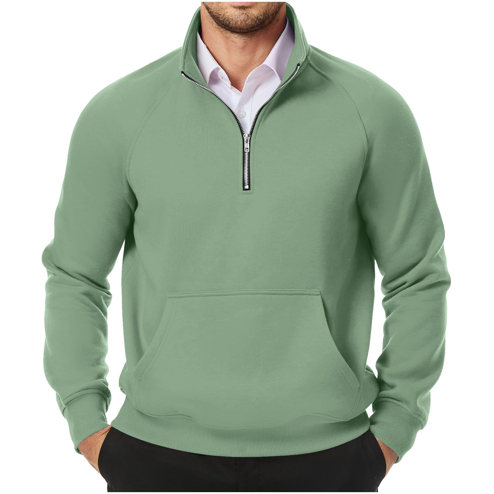 DPTALR George Men's Quarter Zip Pullover Sweatshirts, Fall Winter Warm Mock Neck with Pockets ...