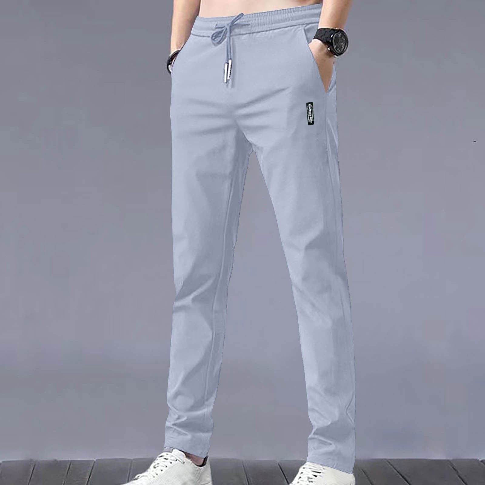 DPTALR Men's Quick Dry Stretch Active Pants with Drawstring Waist ...