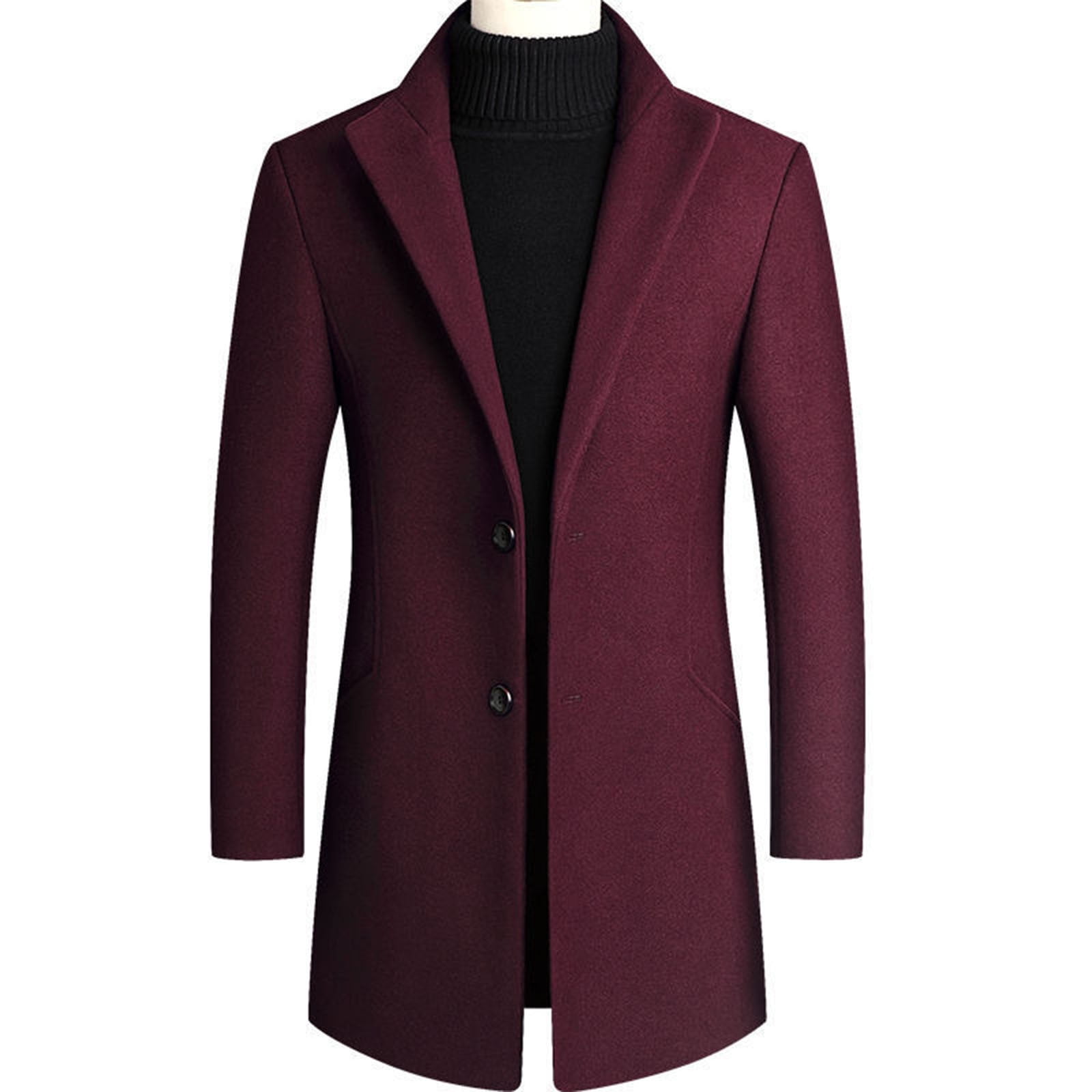 DPTALR George Men's Single Breasted Trench Coat，Button Down Overcoat ...