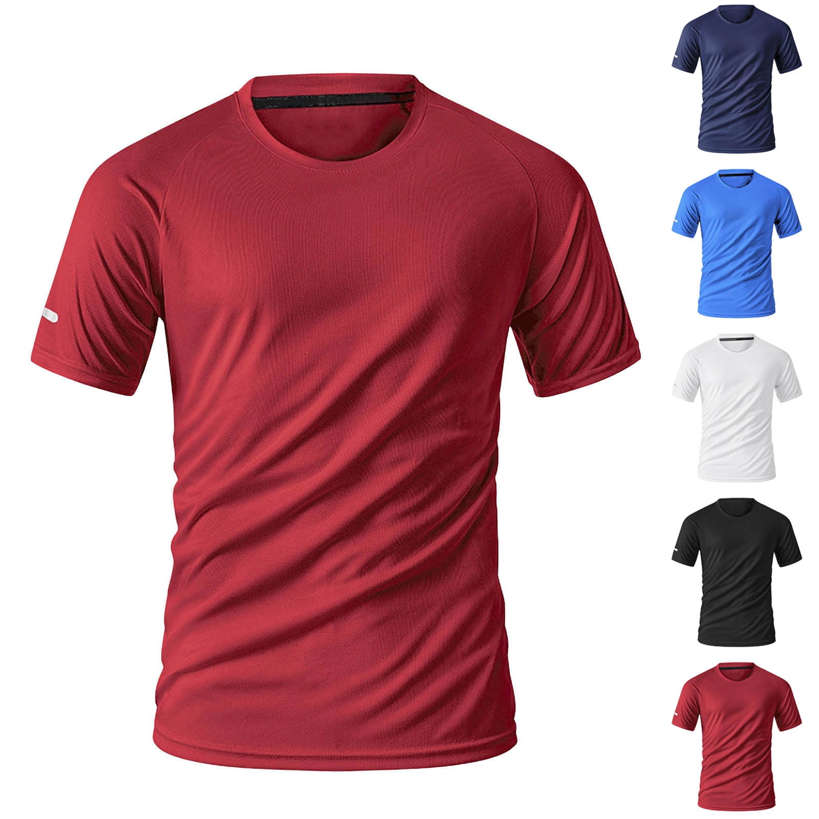 DPTALR George Men's Solid Color Round Neck Short Sleeve Sports T-shirt ...