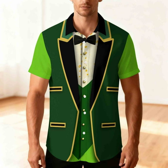 DPTALR George Men's St. Patrick's Day Printed Summer Beach Casual Short ...