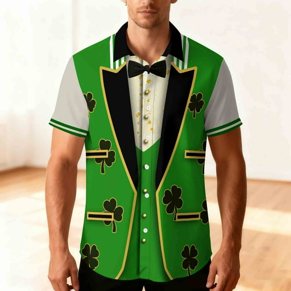 DPTALR George Men's St. Patrick's Day Printed Summer Beach Casual Short ...