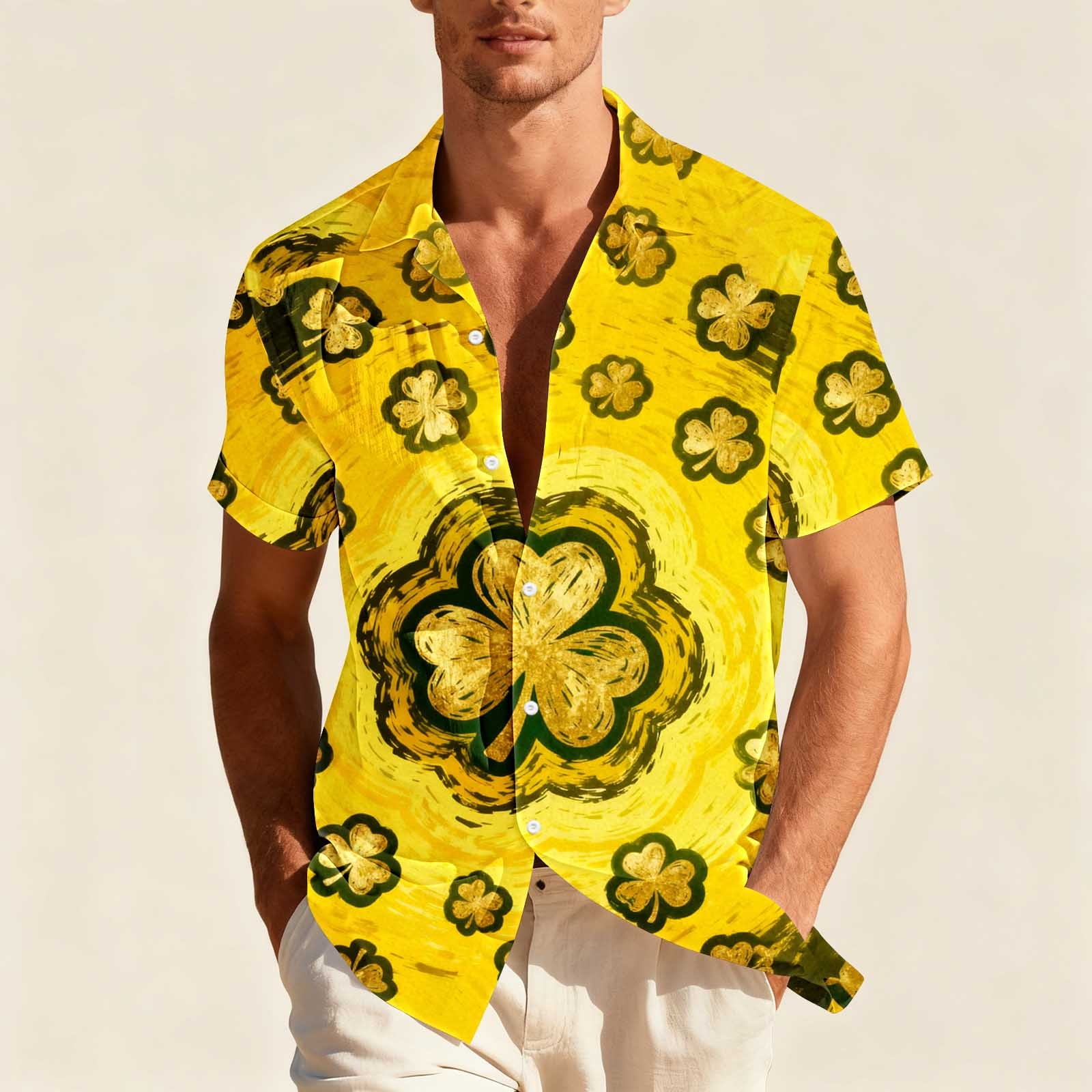 DPTALR George Men's St. Patrick's Day Printed Summer Beach Casual Short ...