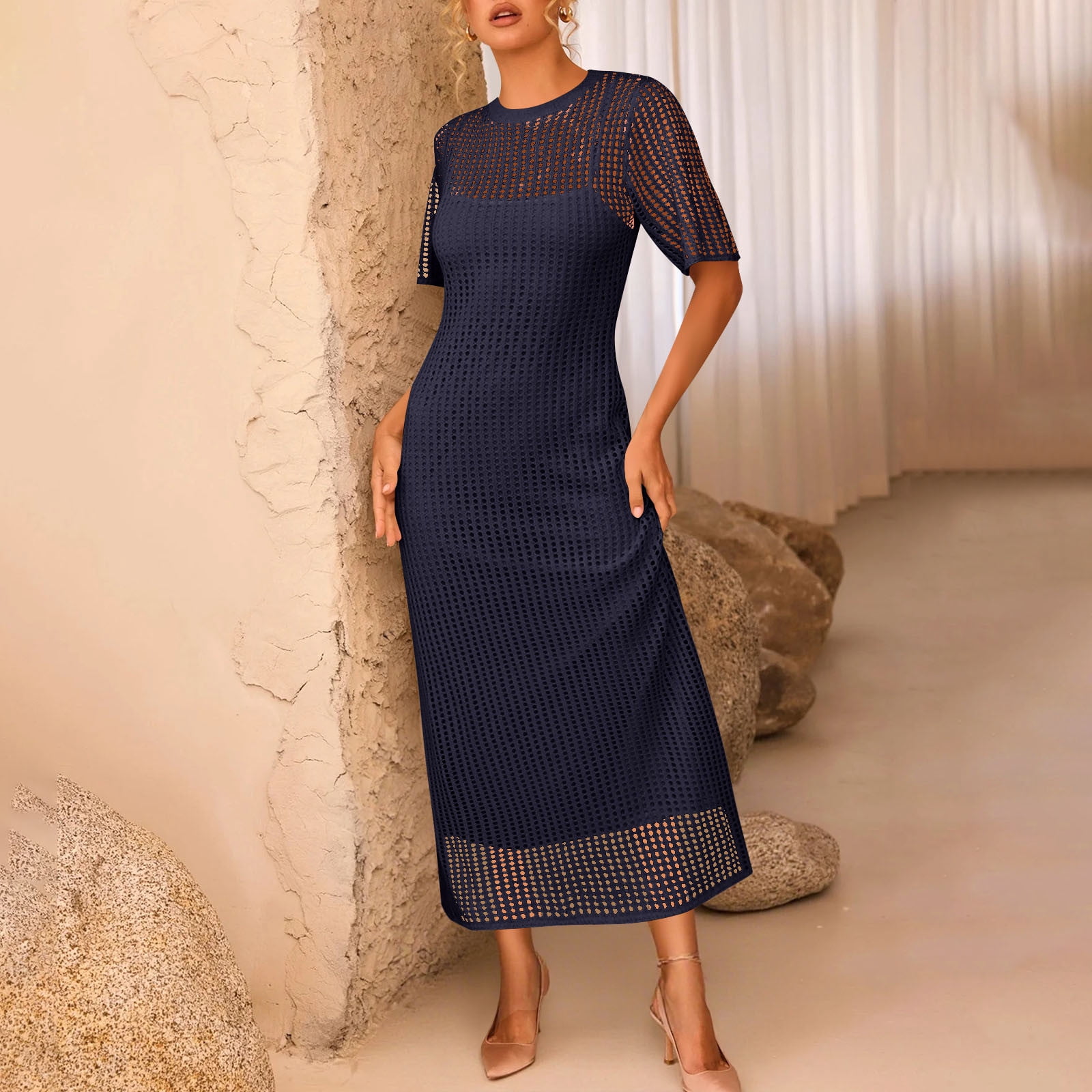 DPTALR George Women's 2025 Summer Eyelet Cover Up Dress, Vacation ...