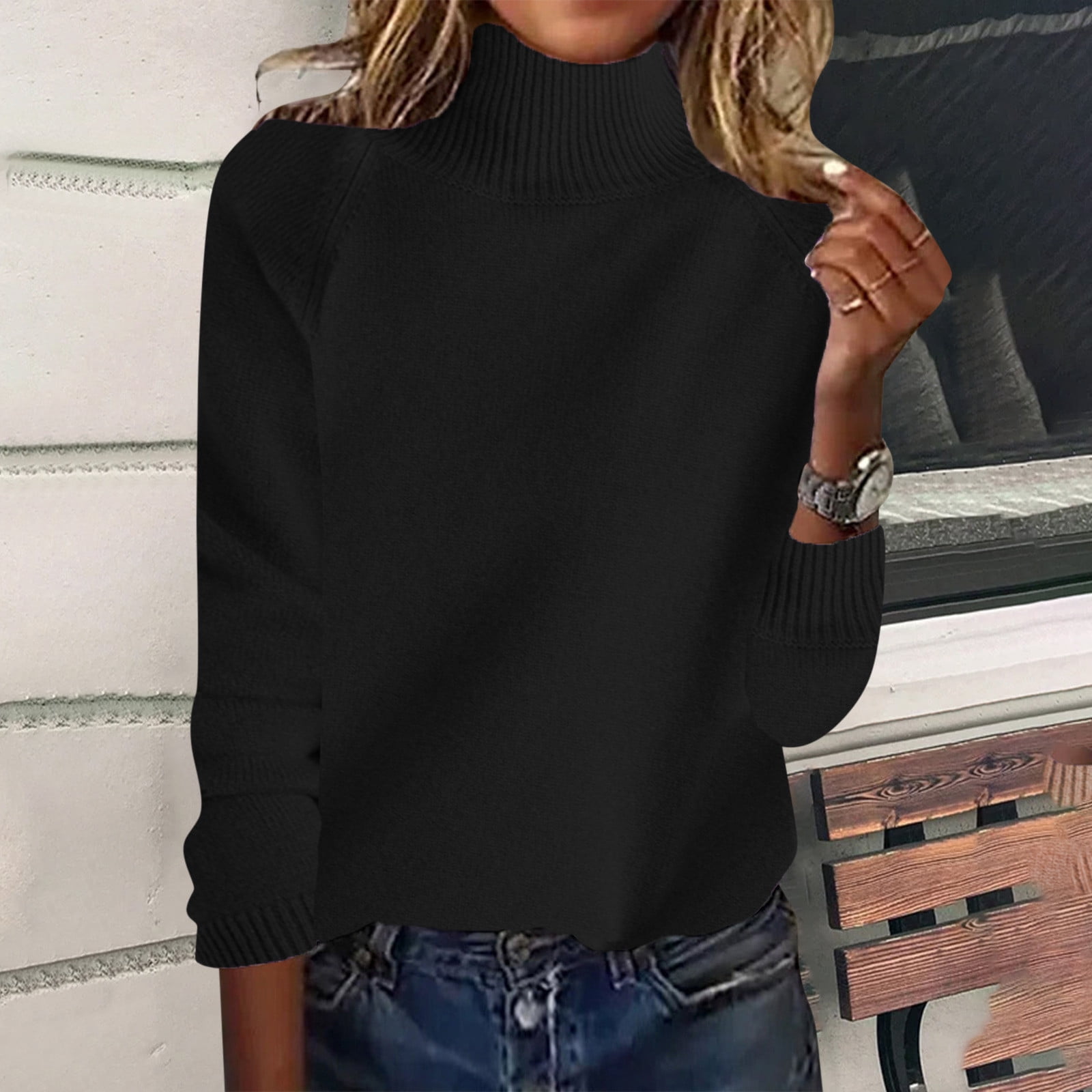 DPTALR George Women's Solid Color Lazy Style Thick Stand-Up Collar ...