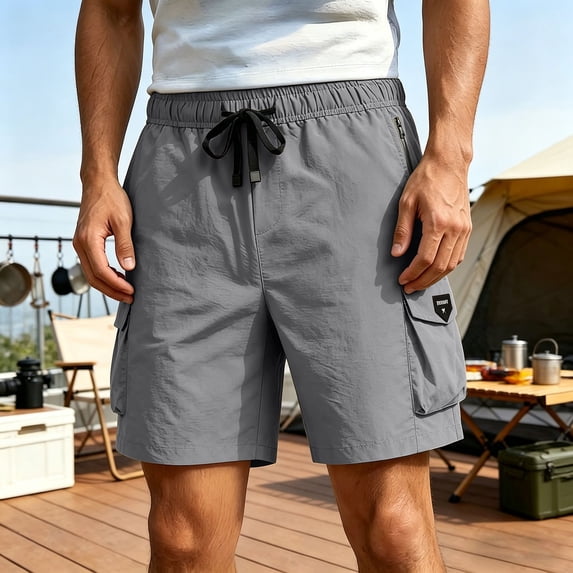 DPTALR Men's Quick Dry Cargo Shorts,Lightweight Drawstring Work Shorts ...