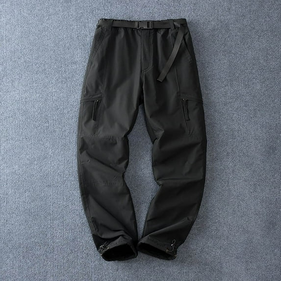 DPTALR Men's Solid Warm Multi-Pocket Work Pants,Black,Size XXXXL ...