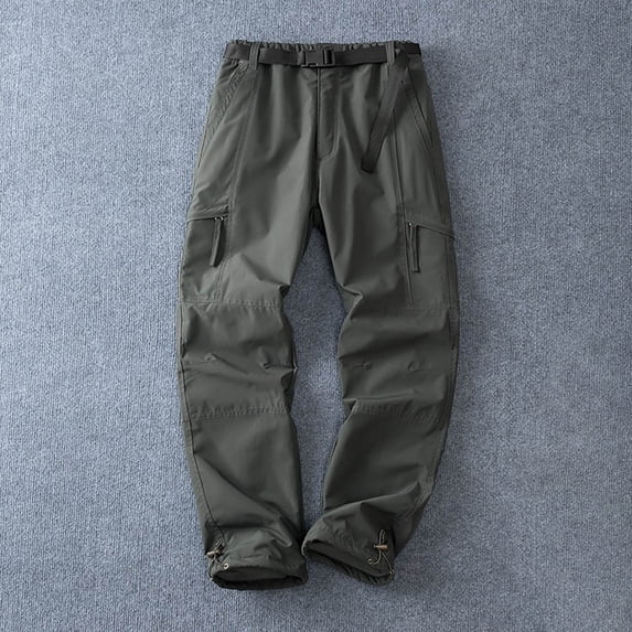 DPTALR Men's Solid Warm Multi-Pocket Work Pants,Gray,Size XXXXL ...
