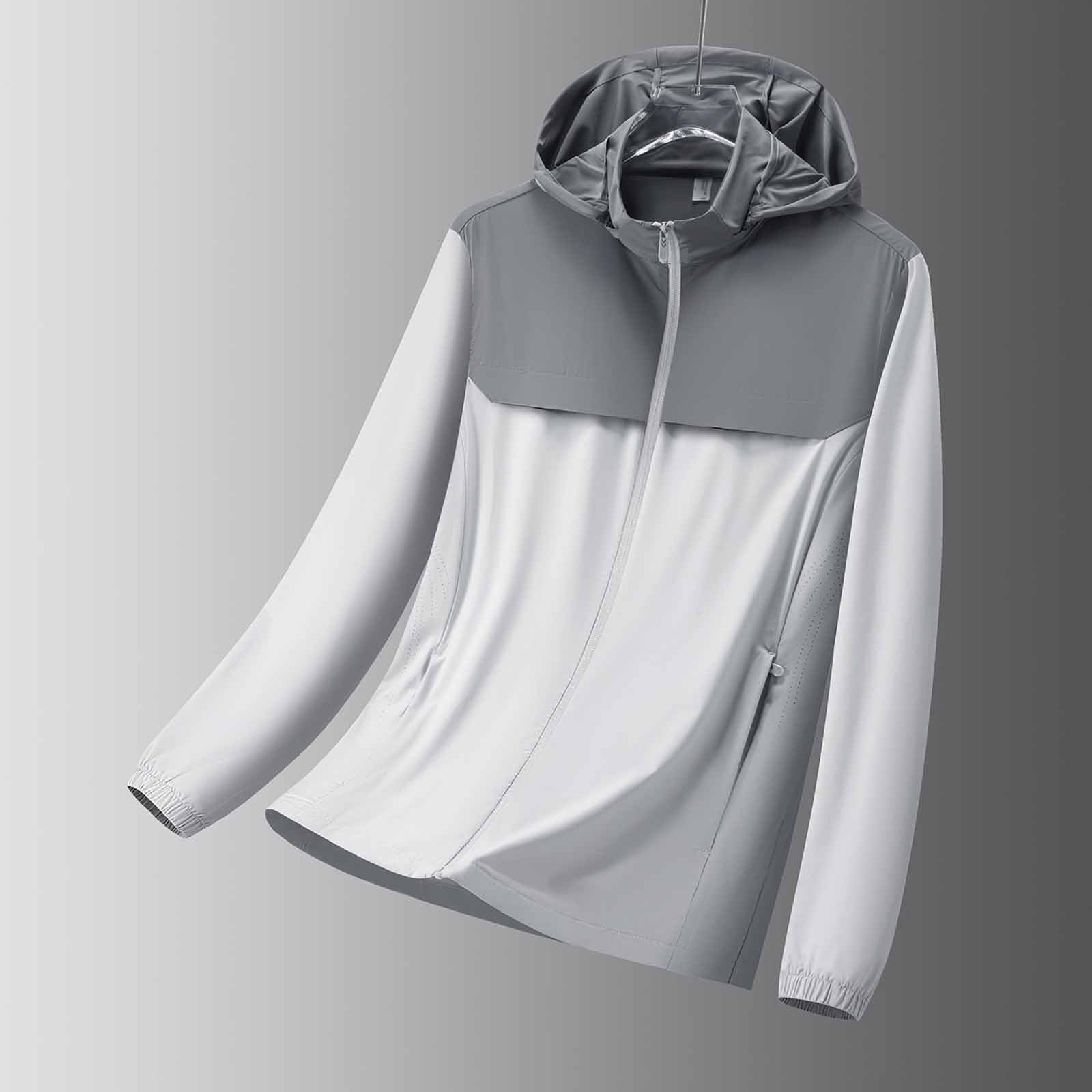 DPTALR Women's Color Block Hooded Sun Protection Jacket Full Zip UPF 50 ...