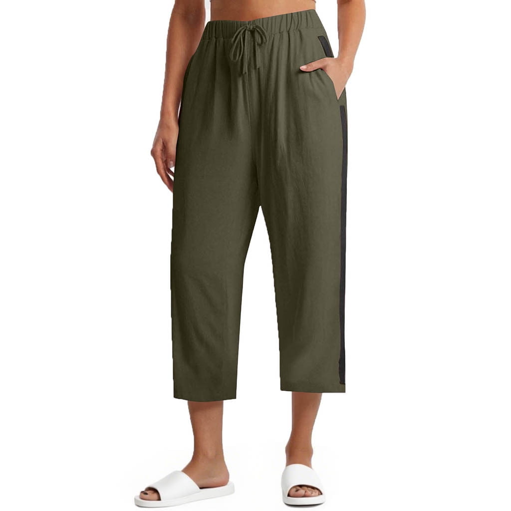 DPTALR Women's Fashion Casual Solid Color Loose Wide-Leg Pocket Quick ...