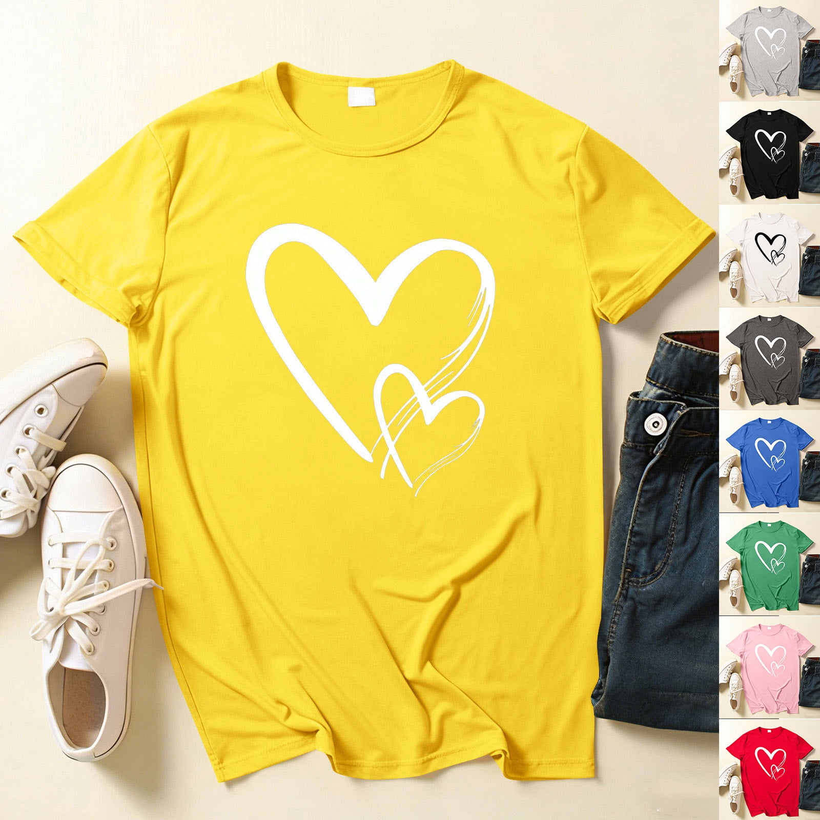 DPTALR Women's Fashion Leopard Printed Loose Short Sleeve Casual T ...