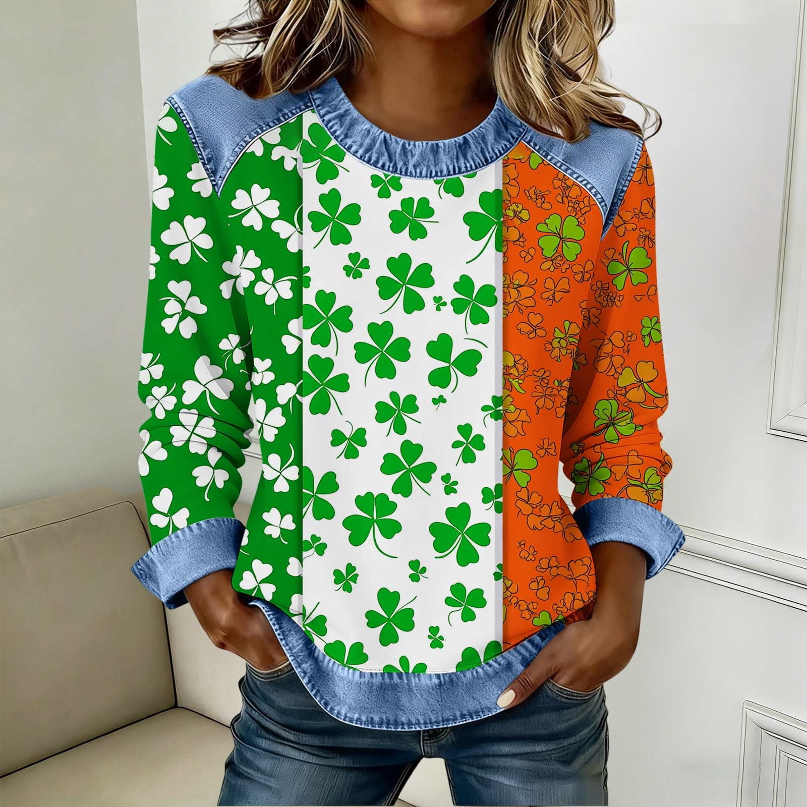 DPTALR Women's Fashion Summer Solid Round-Neck Regular Long Sleeve Tank ...